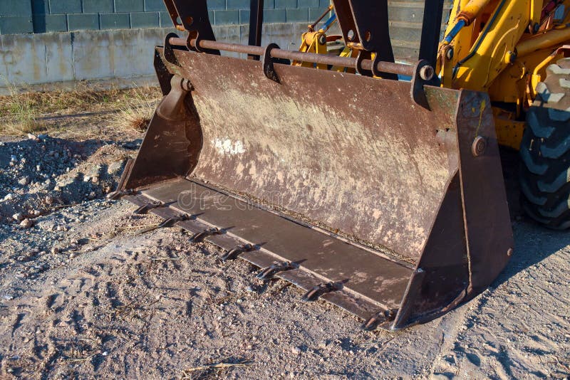 Tractor Loader Bucket in the Sun. Stock Image - Image of site, loader ...
