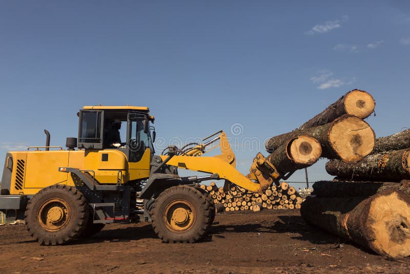 Tractor with logs stock image. Image of truck, equipment - 74286917
