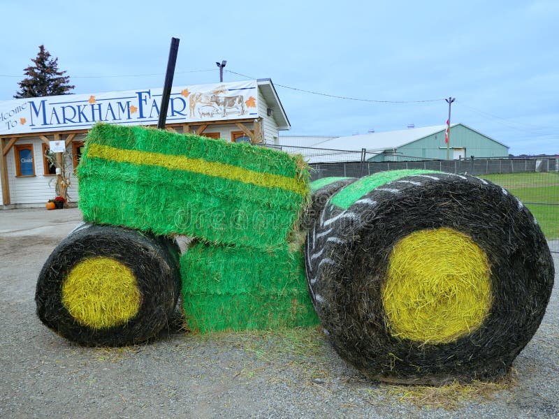 Tractor made of hay bales stock photo. Image of outdoors - 27370350