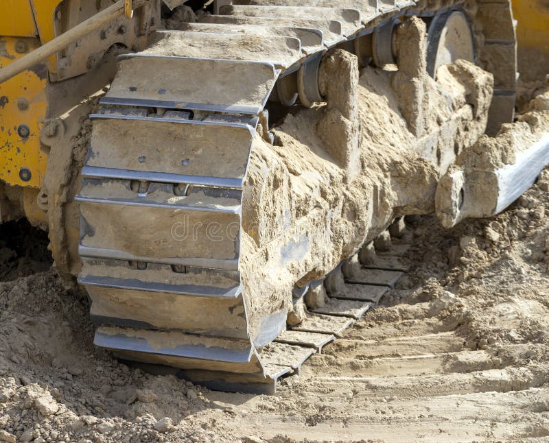 Tractor in the Mud during Road Construction Stock Photo - Image of site ...