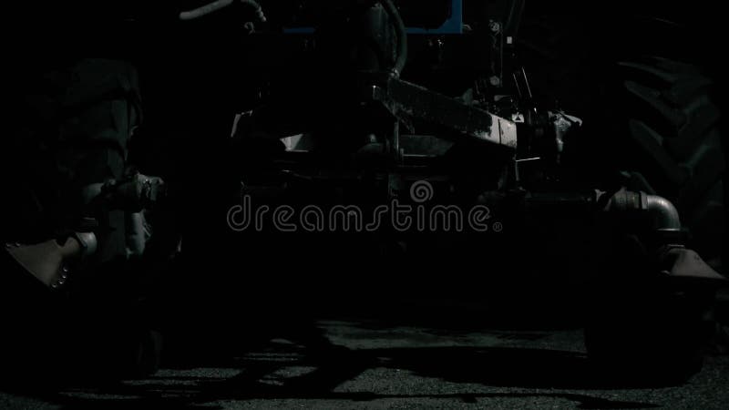 Tractor Illuminated by Lights in a Field Stock Footage - Video of shift ...