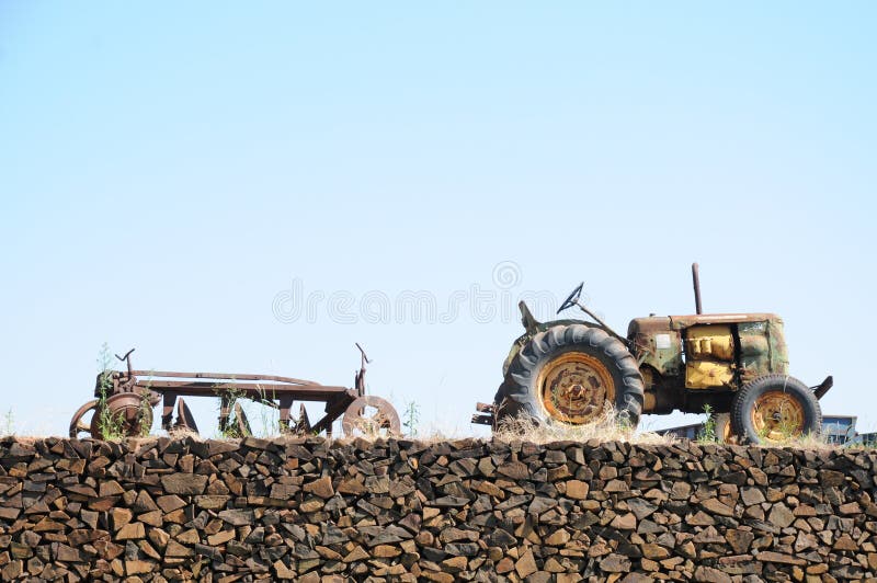 Tractor stock photo. Image of truck, asphalt, wood, track - 272587222