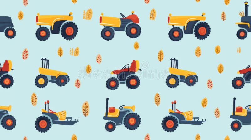 Tractor Pattern. Children S Illustration, Pattern for Wallpaper ...