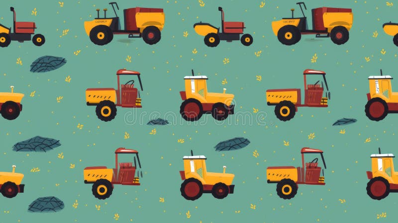 Tractor Pattern. Children S Illustration, Pattern for Wallpaper ...