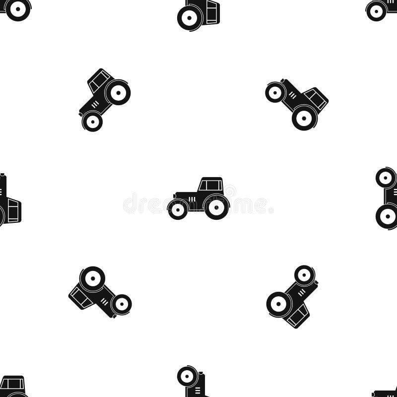 Tractor Pattern Seamless Black Stock Vector - Illustration of modern ...