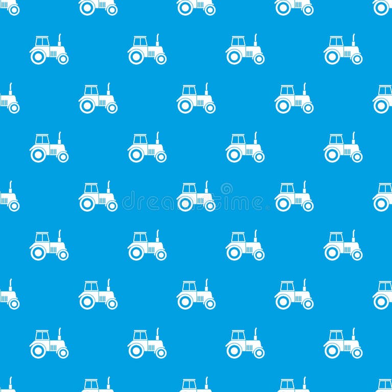 Tractor Pattern Seamless Blue Stock Vector - Illustration of machinery ...