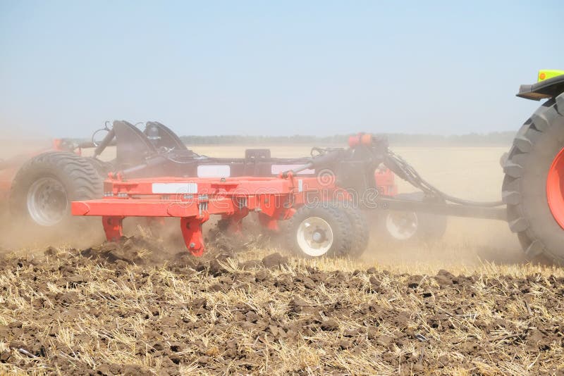 Tractor with a plow stock photo. Image of rural, automation - 43346992