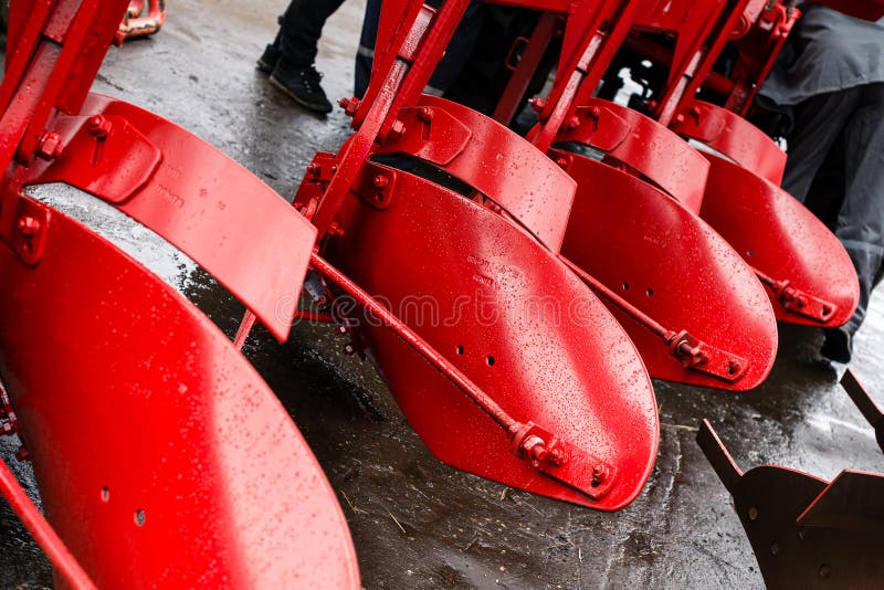Tractor Plow is Ready To Work in the Field Stock Photo - Image of plant ...