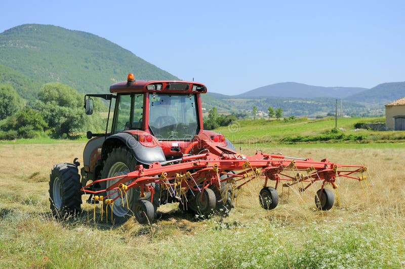 Tractor in plowed field stock photo. Image of countryside - 21458916