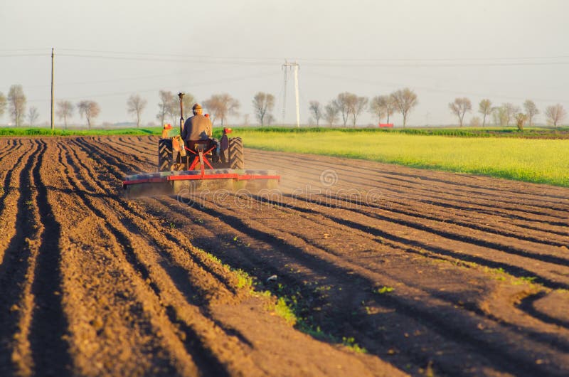 Tractor Plowing the Agricultural Field Stock Photo - Image of farm ...