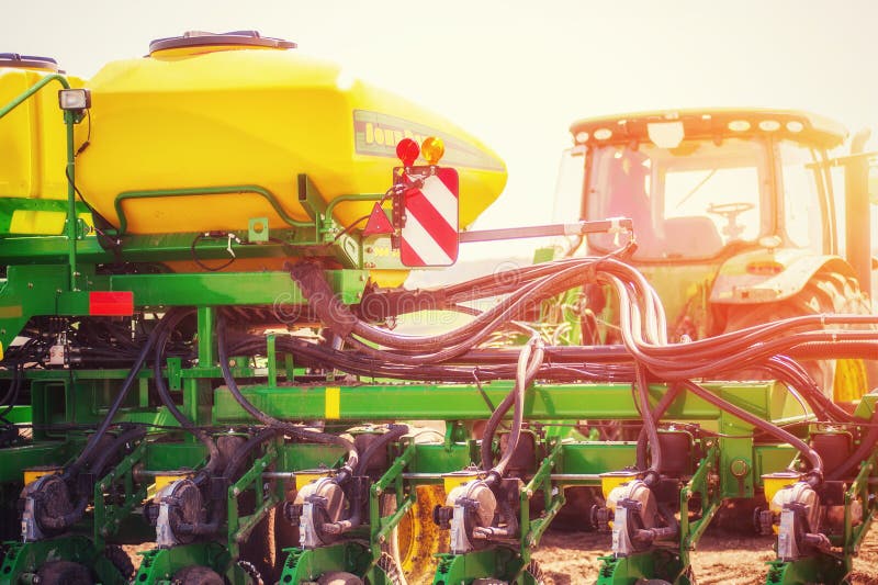 Tractor Plowing Farm Field in Preparation for Spring Planting Stock ...