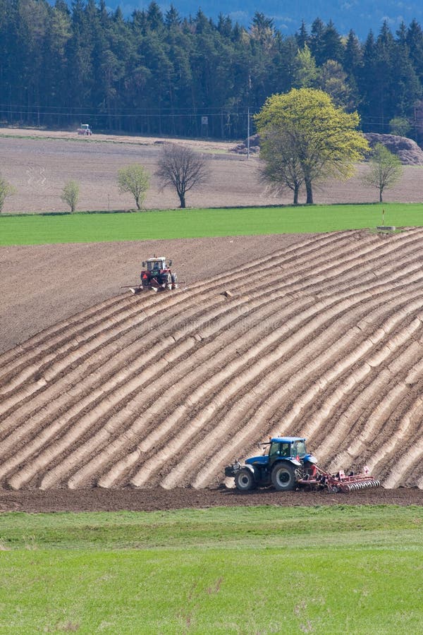 Tractor plowing filed stock photo. Image of machinery - 14300966