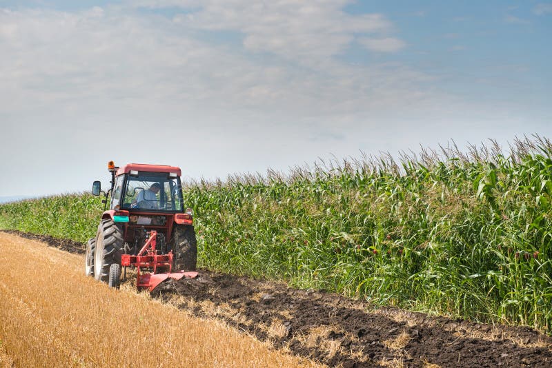 Tractor plowing stock photo. Image of scene, plow, landscape - 51369946