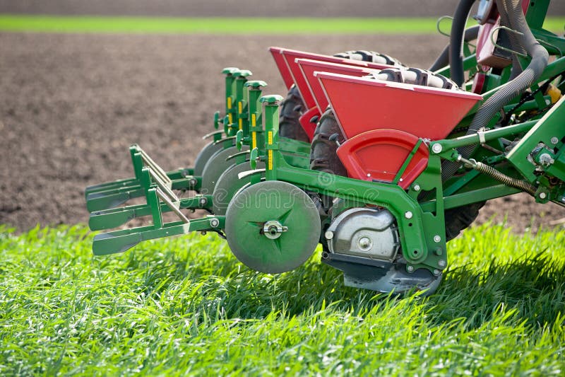 Tractor and seeder stock image. Image of industry, plant - 22524599