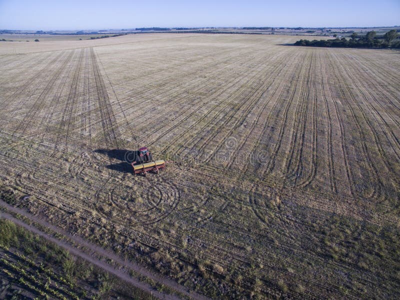 Tractor and Seeder, Direct Sowing Stock Photo - Image of force ...