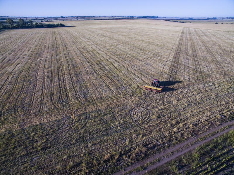 Tractor and Seeder, Direct Sowing Stock Image - Image of farmer ...