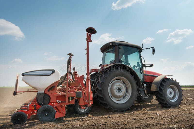 Tractor and seeder stock photo. Image of seeder, outdoors - 24561936