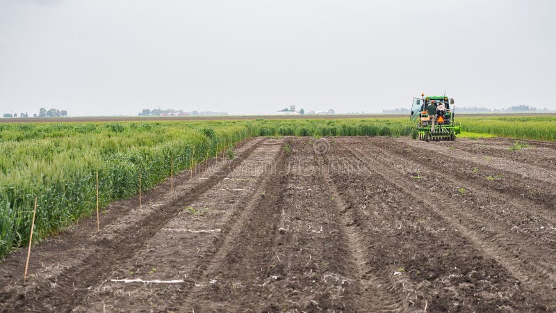 Tractor Seeding an Open Plot of Land Stock Photo - Image of season ...