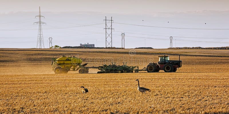 Tractor Seeding in Spring stock image. Image of rural - 31197201