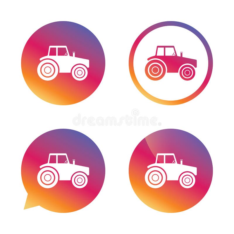 Tractor Sign Icon. Agricultural Industry Symbol Stock Vector ...