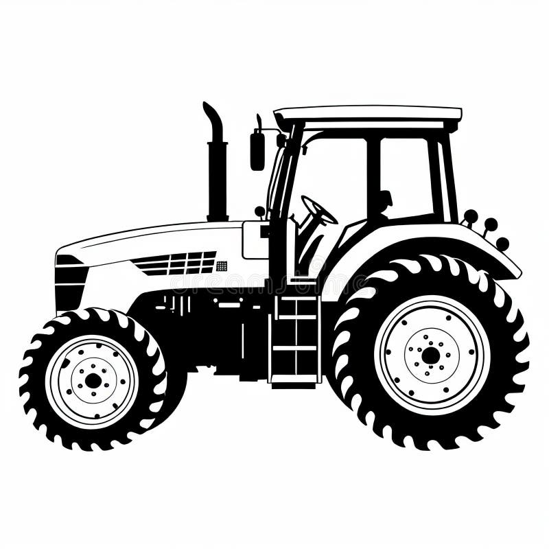 Tractor Silhouette Isolated for Farm Vehicle Stock Illustration ...