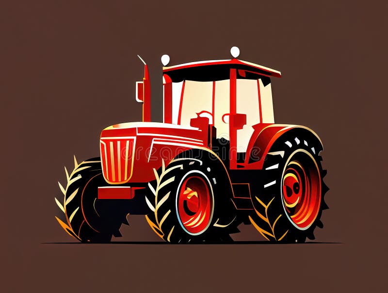 Tractor Silhouette Logo Design Concept in Minimalist Vector Style ...