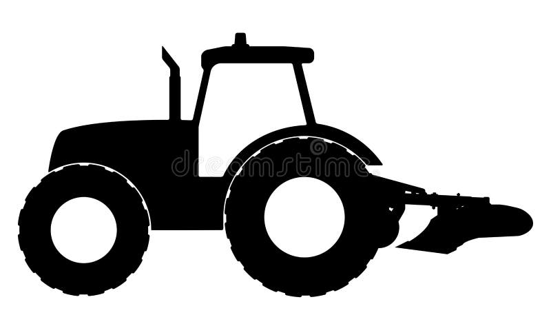 Tractor Silhouette on a White Background. Stock Vector - Illustration ...