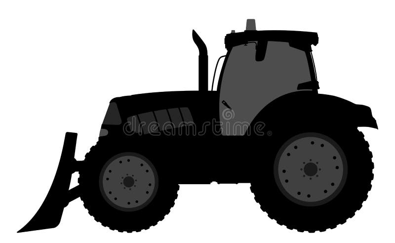 Tractor Silhouette on a White Background. Stock Vector - Illustration ...