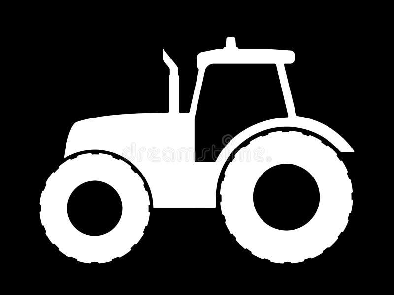Tractor Silhouette on a White Background. Stock Vector - Illustration ... Tractor Silhouette on a White Background. Stock Vector - Illustration ...
