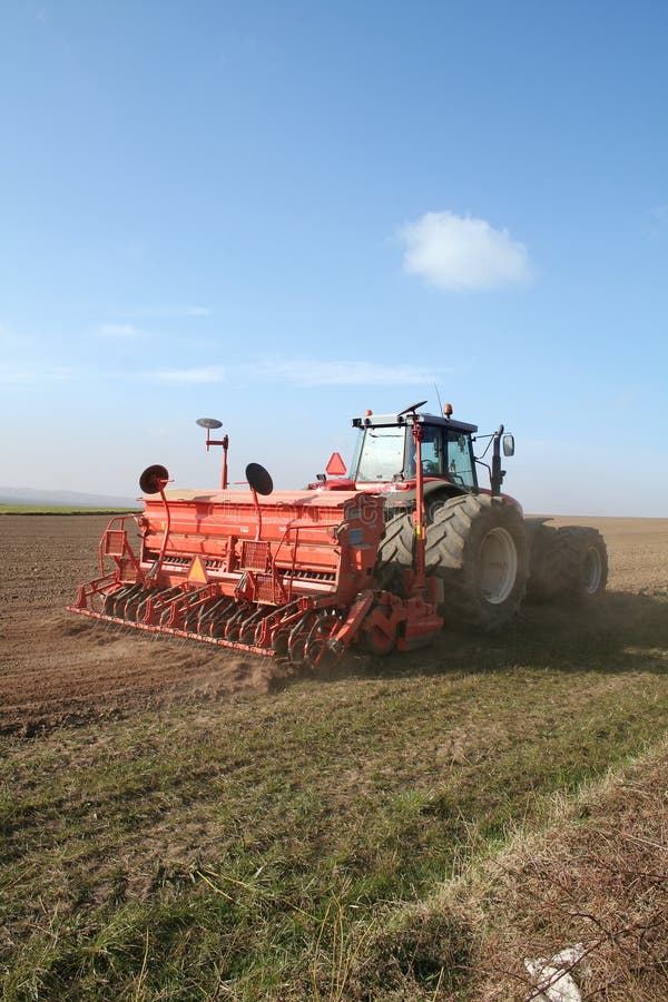 Tractor sow seed stock image. Image of tractor, furrows - 2240287