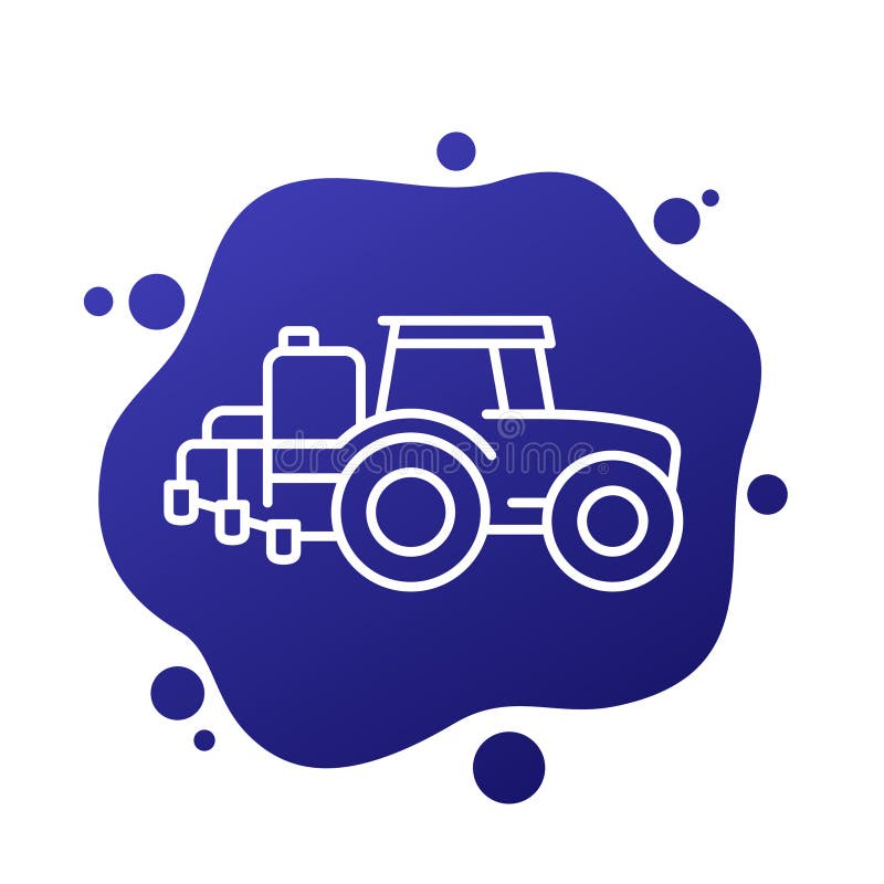 Tractor with Sprayer Line Icon, Vector Stock Vector - Illustration of ...