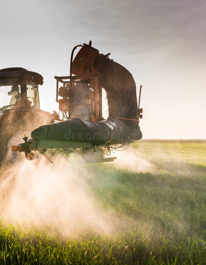 Tractor Spraying Wheat Field Stock Photo - Image of equipment ...