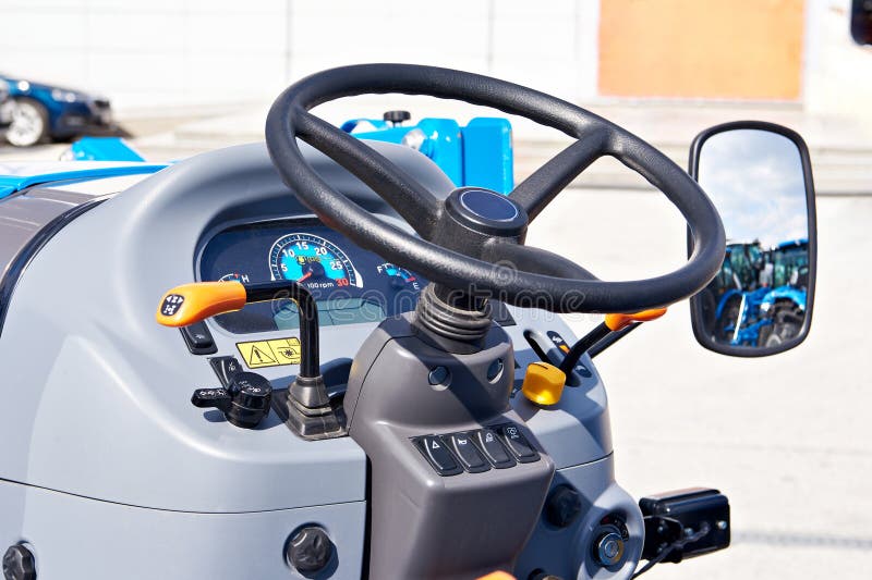 Tractor Steering Wheel and Control Panel Stock Image - Image of panel ...