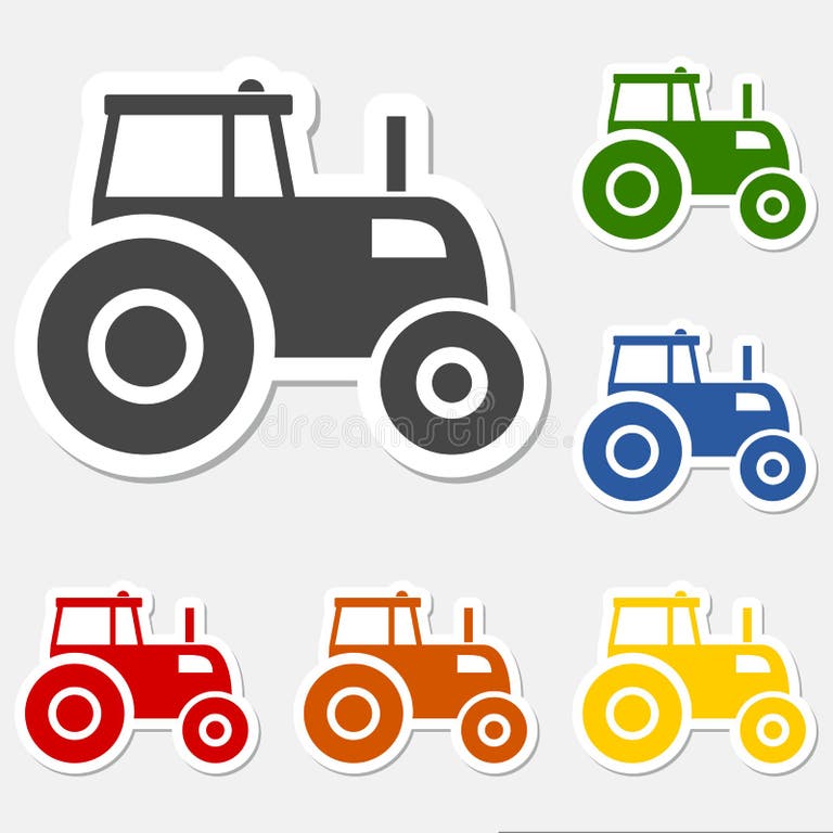 Tractor sticker set stock vector. Illustration of agronomy - 83526960