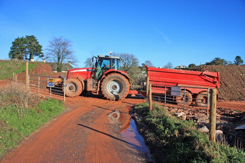 Tipper for tractor stock photo. Image of goods, blue - 34606884