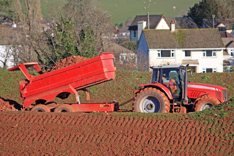 Tractor with Tipper Trailer Stock Image - Image of dump, industrial ...