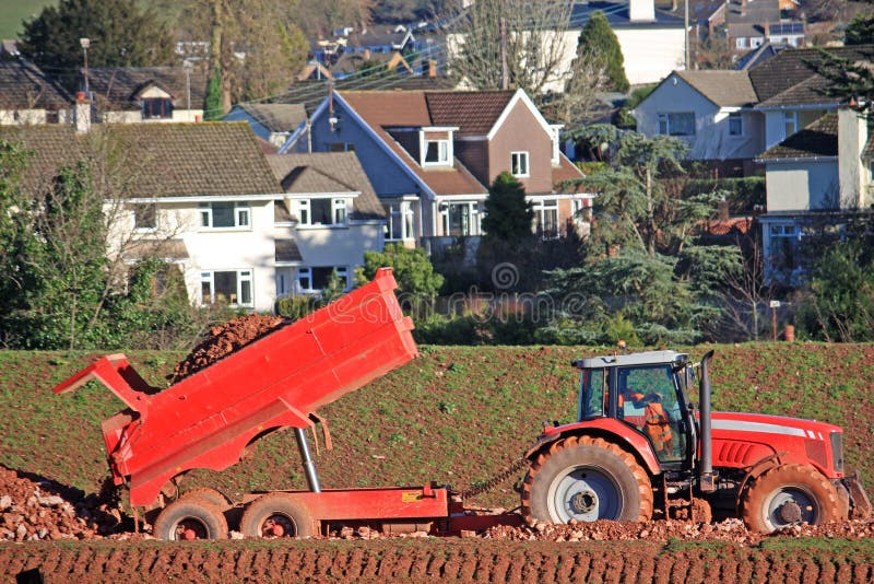 Tractor and Tipper trailer stock image. Image of heavy - 85147991