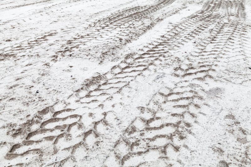 Tractor Tire Tracks Pattern on Sandy Ground Stock Image - Image of ...