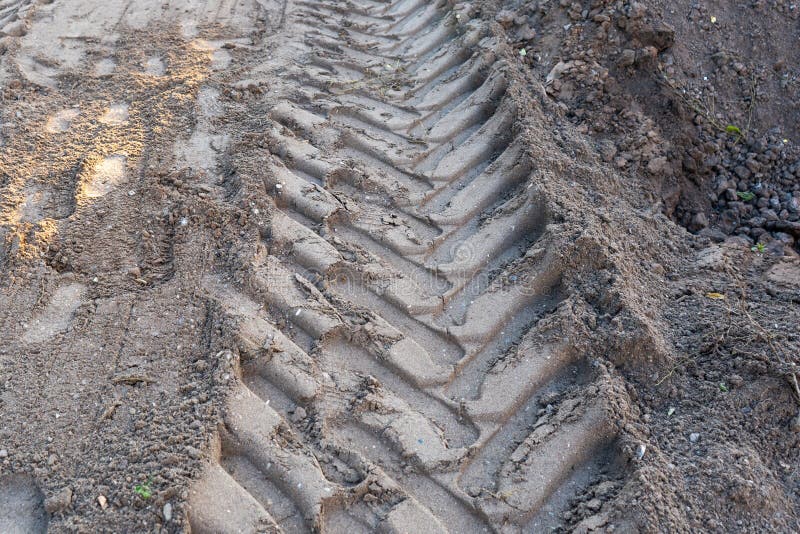Tractor Tire Tracks on the Sand Stock Image - Image of nature, drive ...