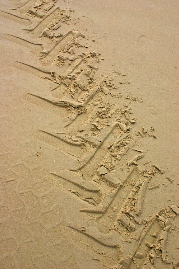 Tractor Trace in sand - 1 stock image. Image of details - 20136379