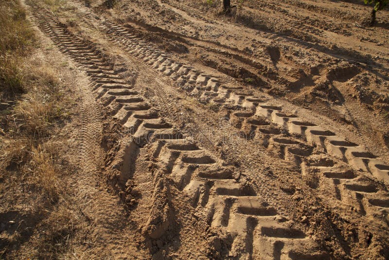 Tractor tracks stock photo. Image of arid, tractor, country - 75848686