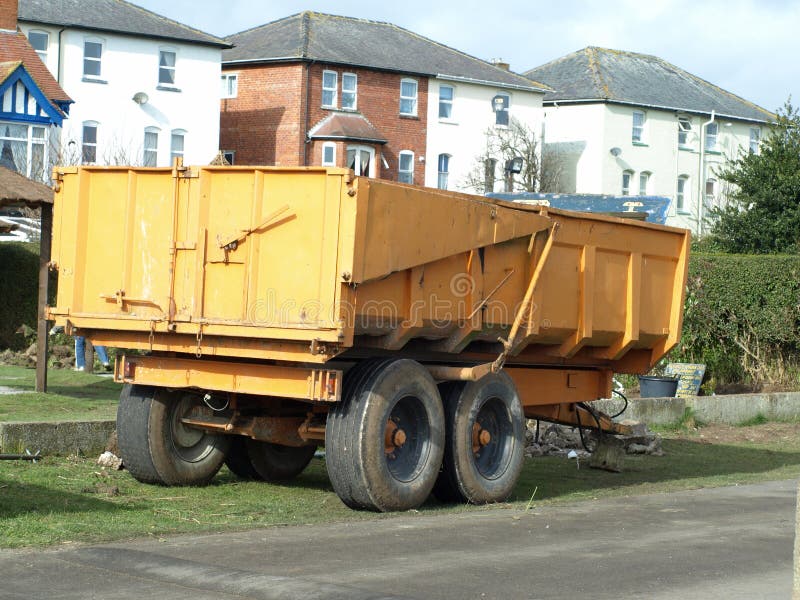 Tractor trailer stock image. Image of wheel, yellow, house - 4412607