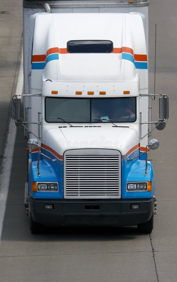 Tractor Trailer Dump Truck stock image. Image of dirt, flatbed - 497521