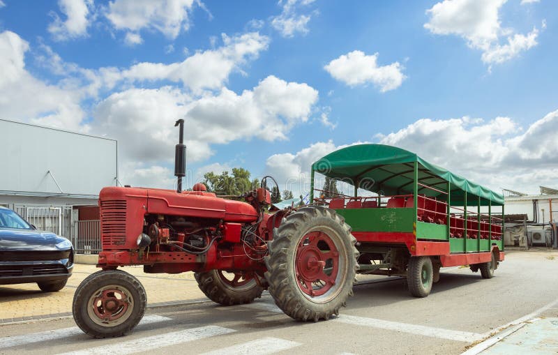 Tractor with Trolley for Transporting People through the Countryside ...