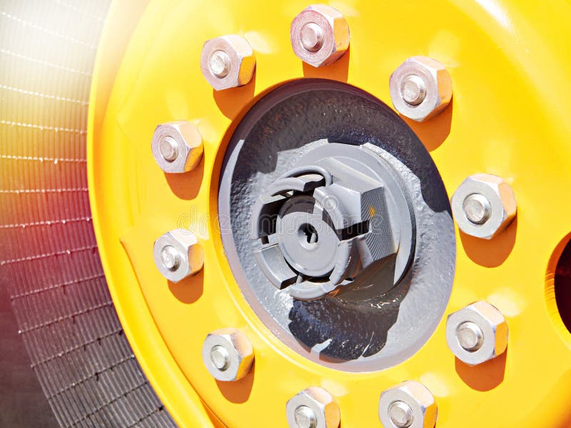 Tractor truck wheel hub stock image. Image of round - 271541175