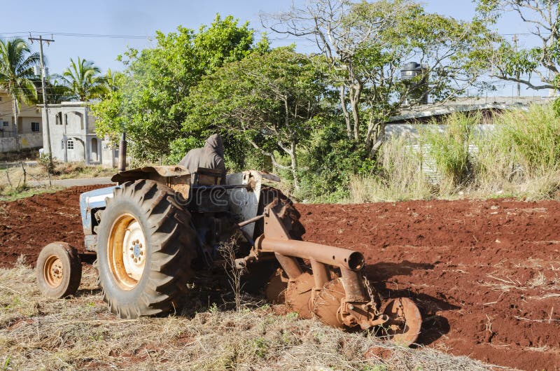 Tractor Used To Plough the Soil Stock Image - Image of truck, transport ...