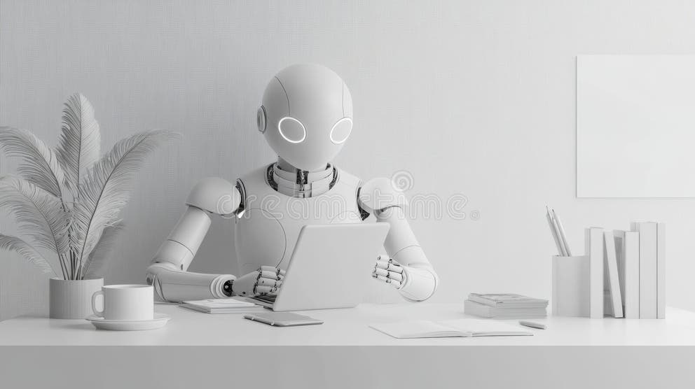 Tractor Using Advanced Technology in a Glowing Field at Sunset Stock ...