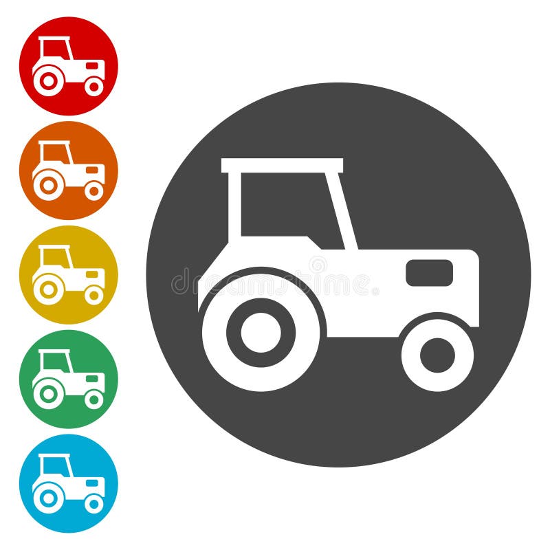 Tractor Vector Icon Symbol. Flat Tractor Icon for Computer and Mobile ...