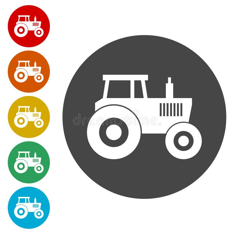 Tractor Vector Icon Symbol. Flat Tractor Icon for Computer and Mobile ...