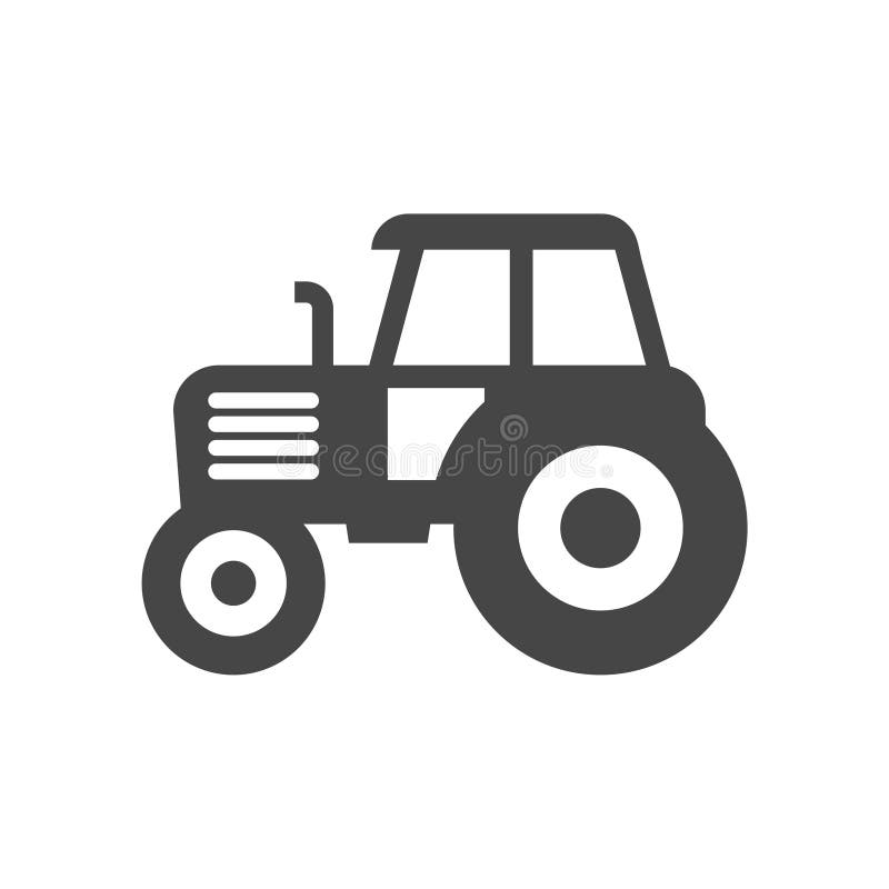 Tractor Vector Icon Symbol. Flat Tractor Icon for Computer and Mobile ...